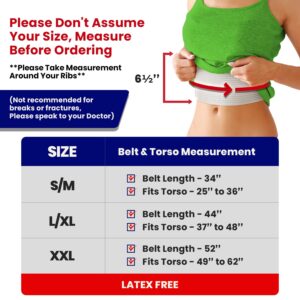 Rib Brace Chest Binder | Rib Belt to Reduce Rib Cage Pain | Chest Compression Support for Rib Muscle Injuries, Bruised Ribs | Breathable Chest Wrap Rib Brace for Women Men | (XXL 52 Inch)