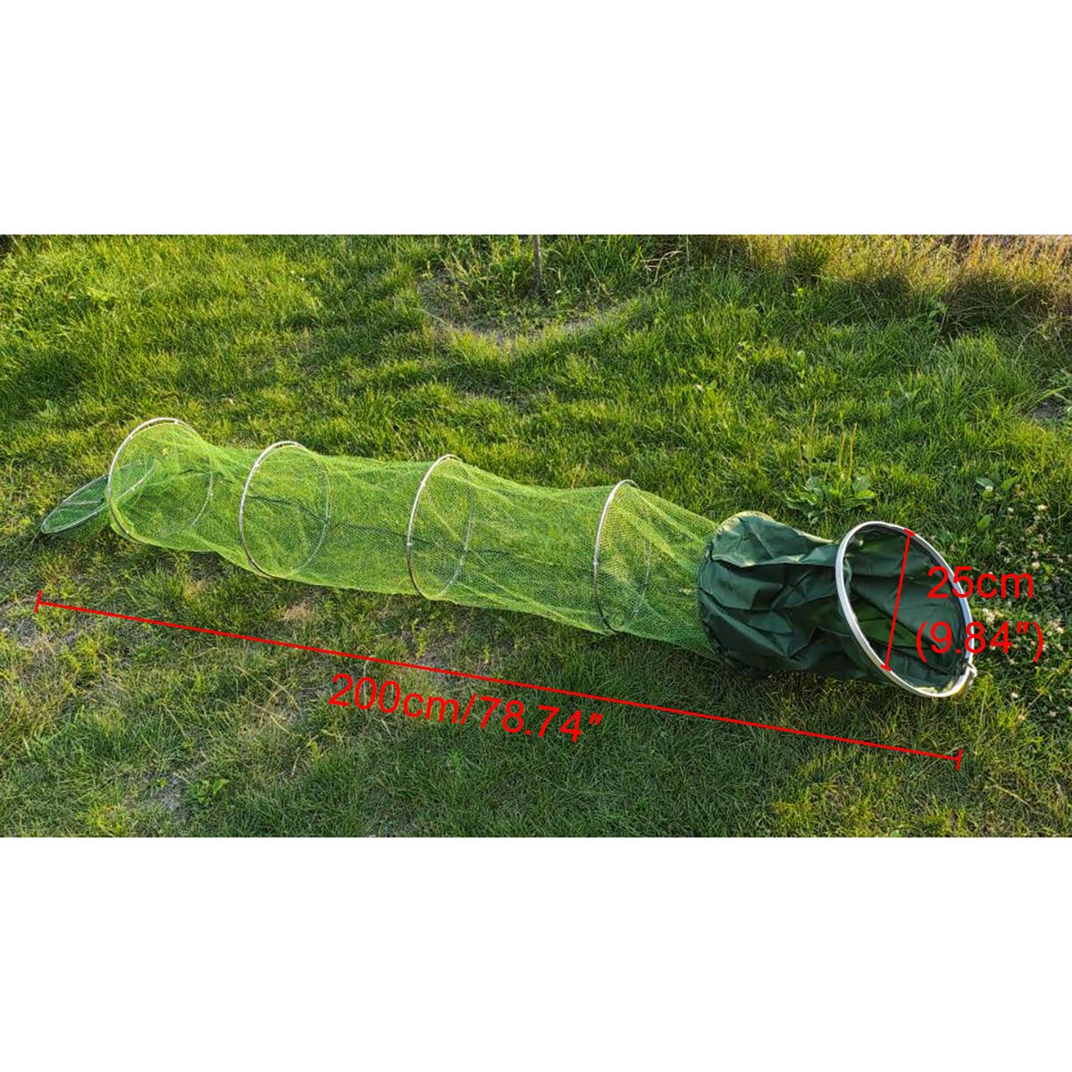 jweemax Fish Cage, 2m/2.5m/3m Collapsible Fish Net Cage Fishing Tool for Keeping Lures Crayfish Crab