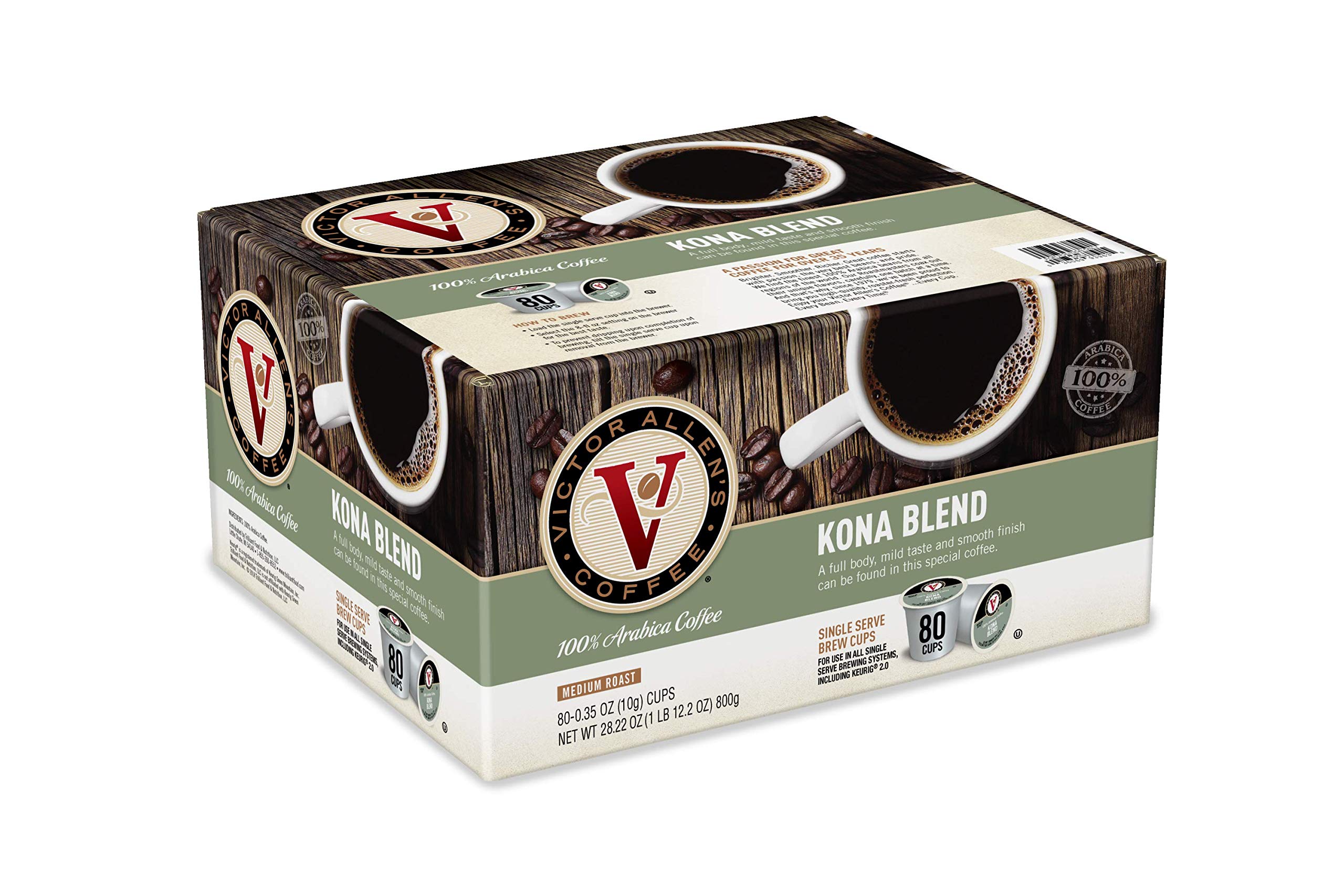 Victor Allen's Coffee Hawaiian Blend and Caramel Macchiato Single Serve K-Cup Coffee Pods | 80 Count