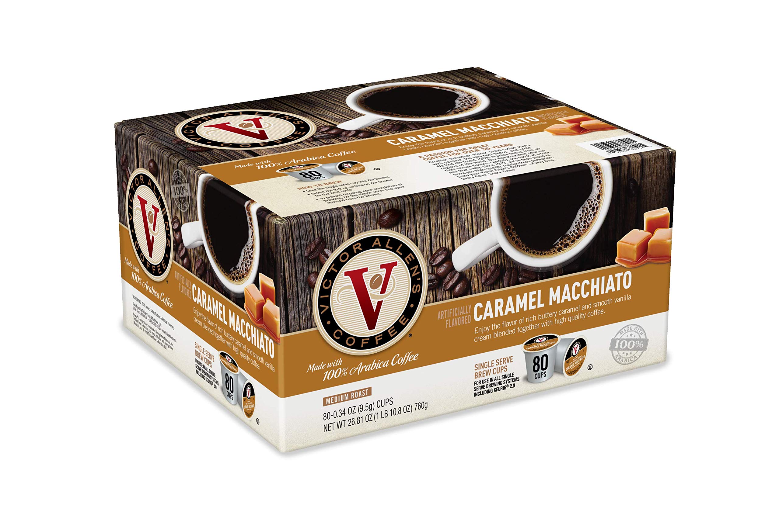 Victor Allen's Coffee Sweet, Salty & Caramel Variety Pack (96 + 80 Count), Single Serve Coffee Pods for Keurig K-Cup Brewers