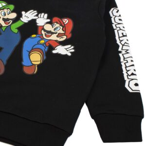 Super Mario Sweatshirt Luigi Character Gamers Black Long Sleeve Kids Boys Jumper 7-8 Years