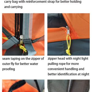 camppal 1 Person Tent Backpacking Camping Hiking Mountain Hunting Tent Lightweight and Waterproof for 4 Season Extreme Space Saving Single Bracket (Orange-with skirt)