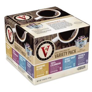 Flavored & Unflavored Coffee Variety Pack for K-Cup® Keurig 2.0® Brewers, 96 Count Victor Allen’s Coffee® Single Serve Coffee Pods & Donut Shop, Morning Blend, 42 Count