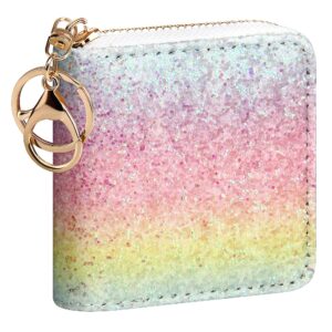 geead small glitter wallet for women girls mini coin purse pouches with key ring (colourful - b)