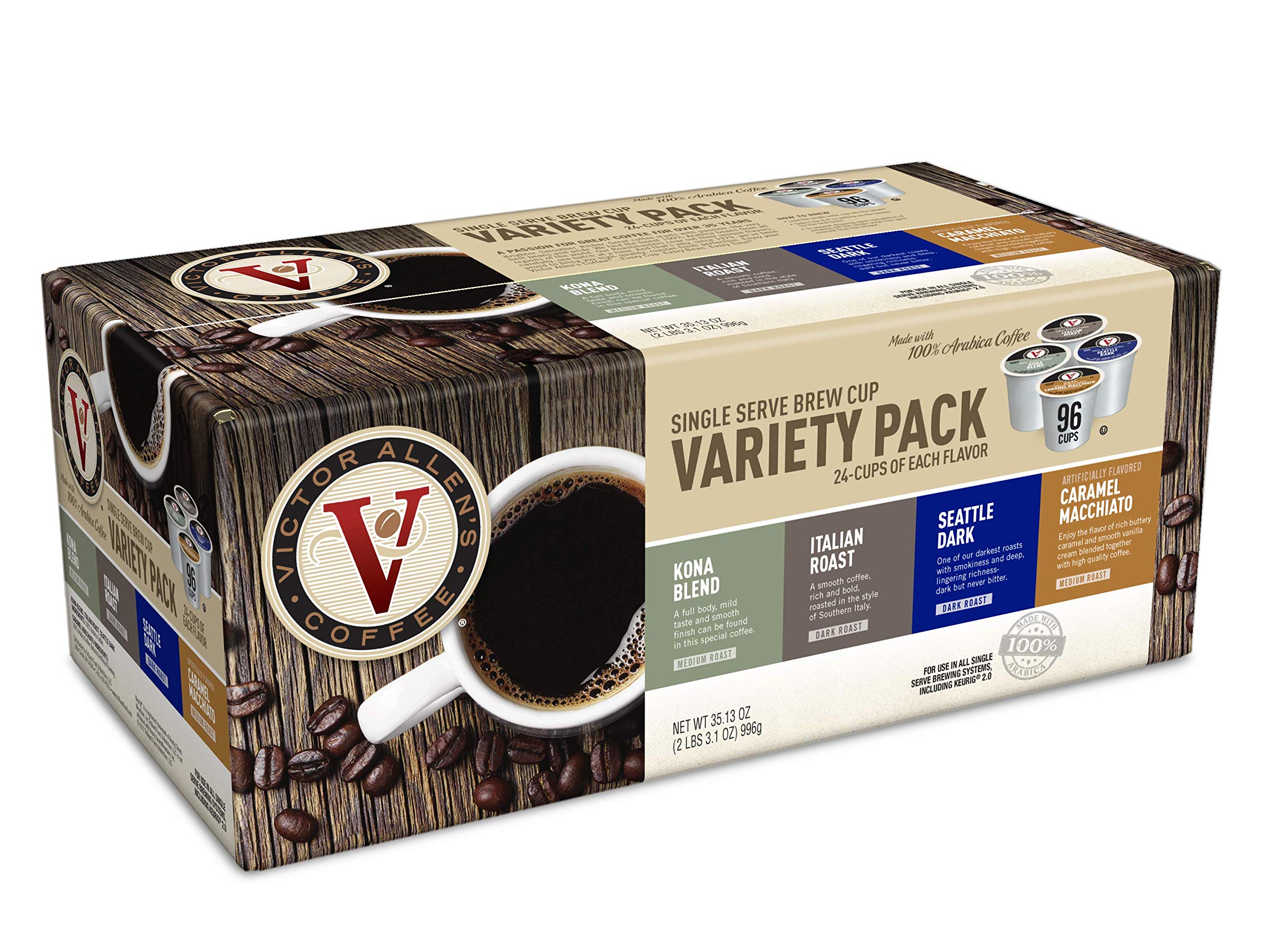 Victor Allen's Coffee Variety Packs (96 Count) for Keurig Brewers