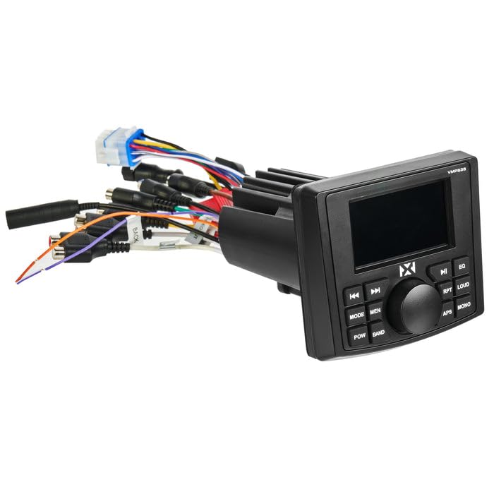 NVX VMPS35 Gauge Style Marine Stereo with Bluetooth and a 3" Ultra Bright Full-Color TFT Display - Perfect for Boats, UTVs, & ATVs