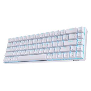 rk royal kludge rk68 wireless hot swappable 65% mechanical keyboard, 68 keys compact bt5.0 gaming keyboard with stand-alone arrow/control keys, quiet red switch