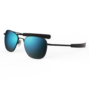 randolph usa | matte black classic aviator sunglasses for men or women polarized 100% uv