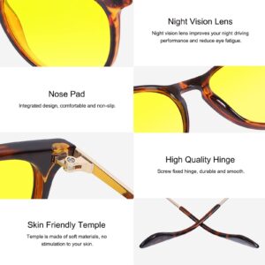 HAOLOTA Night Vision Glasses for Driving Anti Glare, Polarized Nighttime Safety Glasses for Women Men UV400 Protection