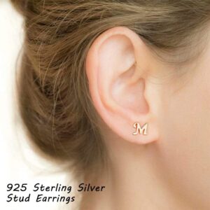 Sterling Silver Stud Earrings for Women, 925 Sterling Silver Gold Stud Earrings Letter K Initial Hypoallergenic Earrings for Women, Mother's Day Valentines Gifts Earrings for