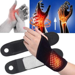 bluelans wrist supports for men and women, 1 pair self-heating magnetic wristband wrist strap wrist support wrist braces hand support protector for wrist injuries, joint disease, sprains black