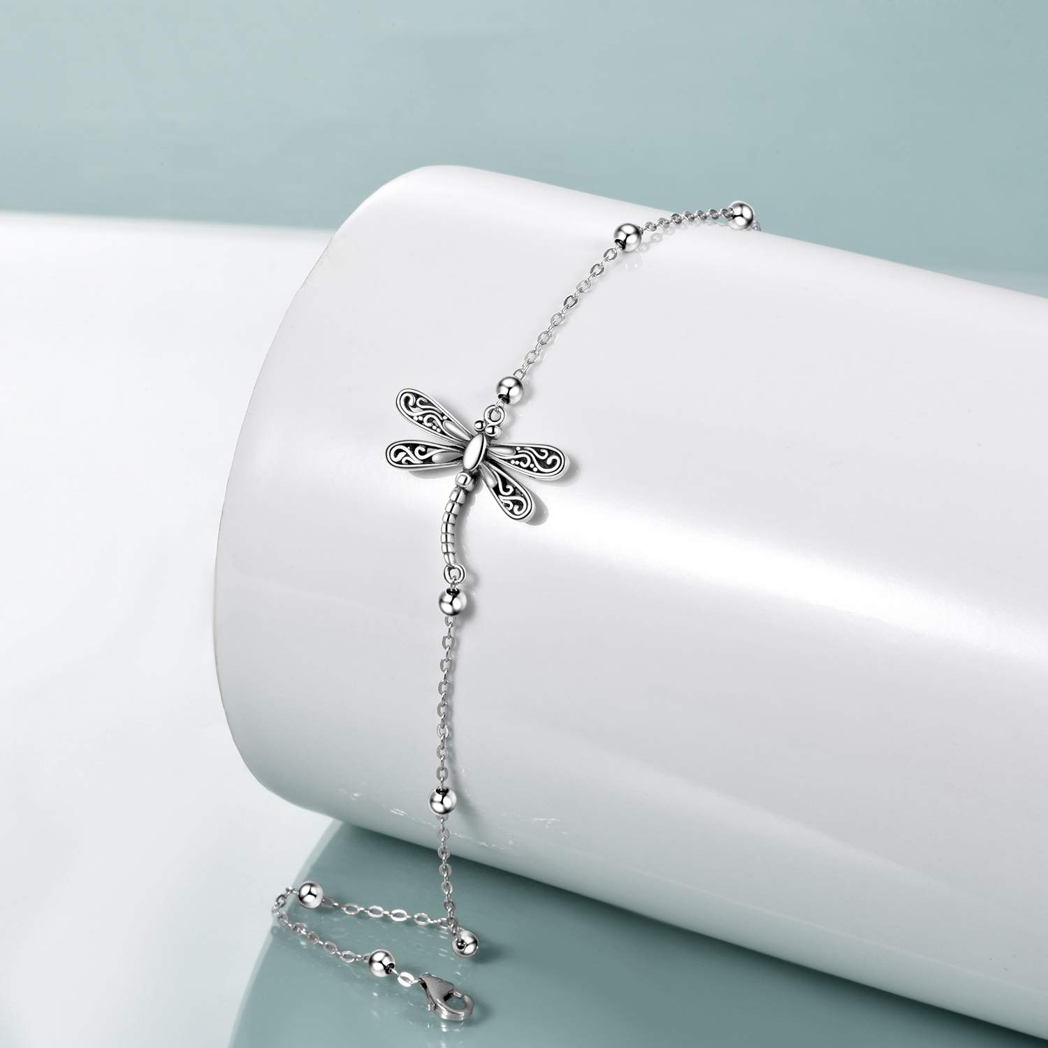 ONEFINITY Dragonfly Bracelet Sterling Silver Dragonfly Bracelet Dragonfly Jewelry for Women Gifts