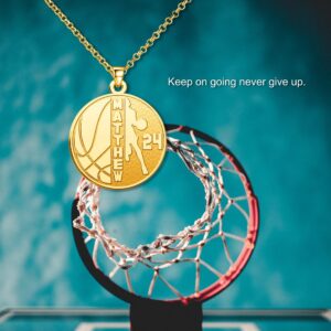 Basketball Necklace Personalized Name Number Necklace Sportsman Jersey Basketball Soccer Baseball Customized 925 Sterling Silver Pendant Jewelry Gift for Men Women