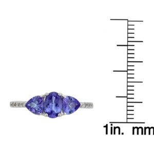 Gin & Grace 10K White Gold Genuine Tanzanite Ring with Diamonds for women | Ethically, authentically & organically sourced (Oval-cut) shaped Tanzanite hand-crafted jewelry for her