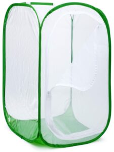 5 feet extra large monarch butterfly habitat, giant collapsible insect mesh cage terrarium pop-up (white + green, 35 x 35 x 59 inches)