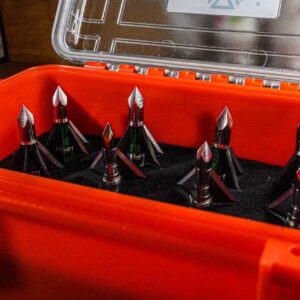 Proven Wild Broadhead Case - Waterproof Design for Archery Broadheads - 12 Broadheads with Wrench, 7.3 by 4.5 by 3.3 in