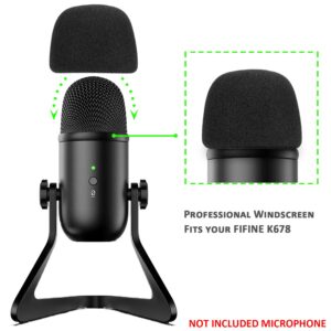 K678 Pop Filter - Mic Windscreen Foam Cover Customized for FIFINE K678 USB Microphone to Blocks Out Plosives by YOUSHARES