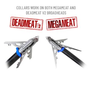 G5 Megameat Deadmeat V2 Replacement Collars Clip-On Secure Hunting Target Shooting Broadhead Blade Deployment Control SnapLock Retention System, 12 Pack - Standard