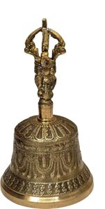 tibetan buddhist meditation bell and dorje set made from traditional tibetan formula of 7 metals (7-inch)