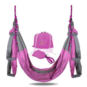 yoga swing pro premium aerial hammock anti gravity yoga swing kit - acrobat flying sling set for indoor and outdoor inversion therapy