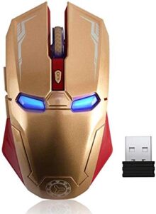 wireless mouse, 2.4ghz with usb receiver, 1200 dpi portable optical computer mouse for laptop, pc, desktop, 5 buttons - gold