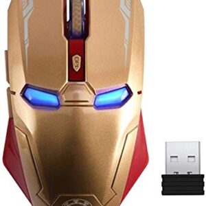 Wireless Mouse, 2.4GHz with USB Receiver, 1200 DPI Portable Optical Computer Mouse for Laptop, PC, Desktop, 5 Buttons - Gold