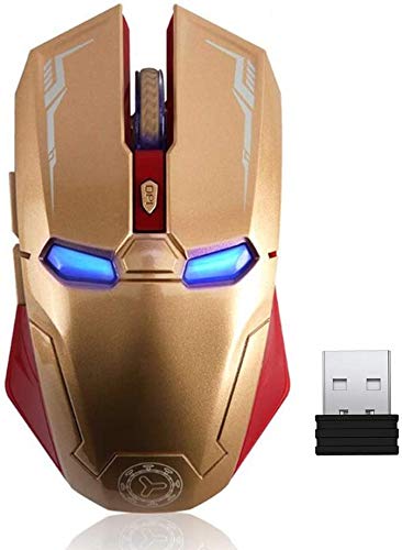 Wireless Mouse, 2.4GHz with USB Receiver, 1200 DPI Portable Optical Computer Mouse for Laptop, PC, Desktop, 5 Buttons - Gold