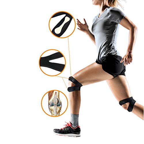 ANKOMINA 1 Pair Patella Knee Strap for Women Men Pressurized Knee Pain Relief Knee Wrap Sleeve Support Bandage Pad Elastic Knee Braces Kneepad for Tennis Cycling Football Injury Recovery