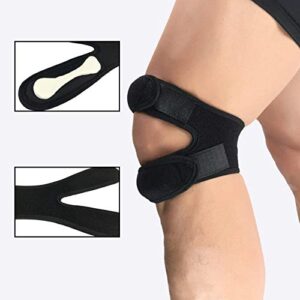 ANKOMINA 1 Pair Patella Knee Strap for Women Men Pressurized Knee Pain Relief Knee Wrap Sleeve Support Bandage Pad Elastic Knee Braces Kneepad for Tennis Cycling Football Injury Recovery