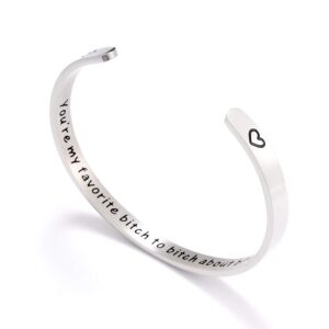 VGWON You're My Favorite B to B about B with Friendship Bracelets Sister Gift Ideas Best Friend Bracelet for Women BFF Gifts Silver