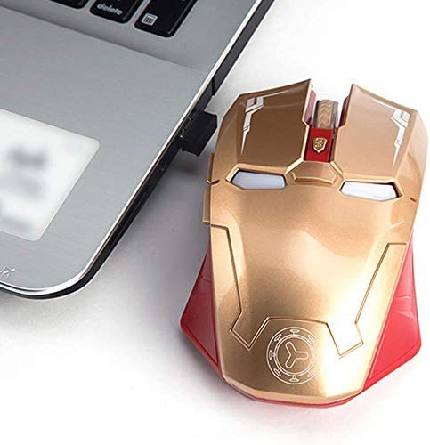 Wireless Mouse, 2.4GHz with USB Receiver, 1200 DPI Portable Optical Computer Mouse for Laptop, PC, Desktop, 5 Buttons - Gold