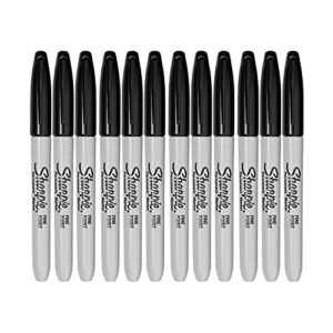 sharpie permanent marker, fine point, black, 4 pack