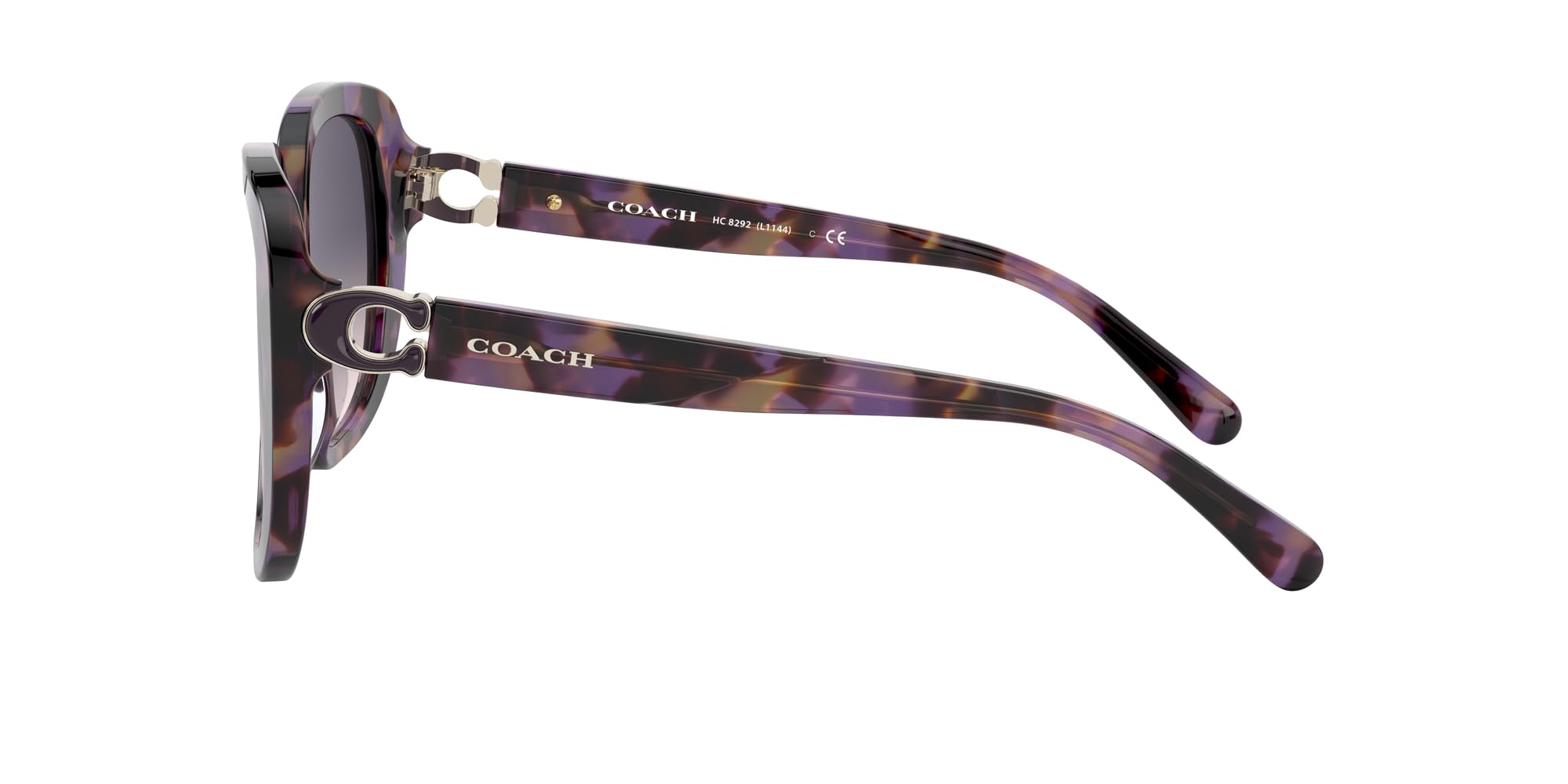 Coach HC8292 Sunglasses, Purple Tortoise/Purple Pink Gradient, 56 mm