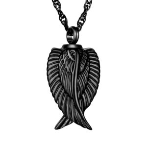 angel wing cremation necklace for ashes stainless steel urn pendant ashes holder memorial jewelry