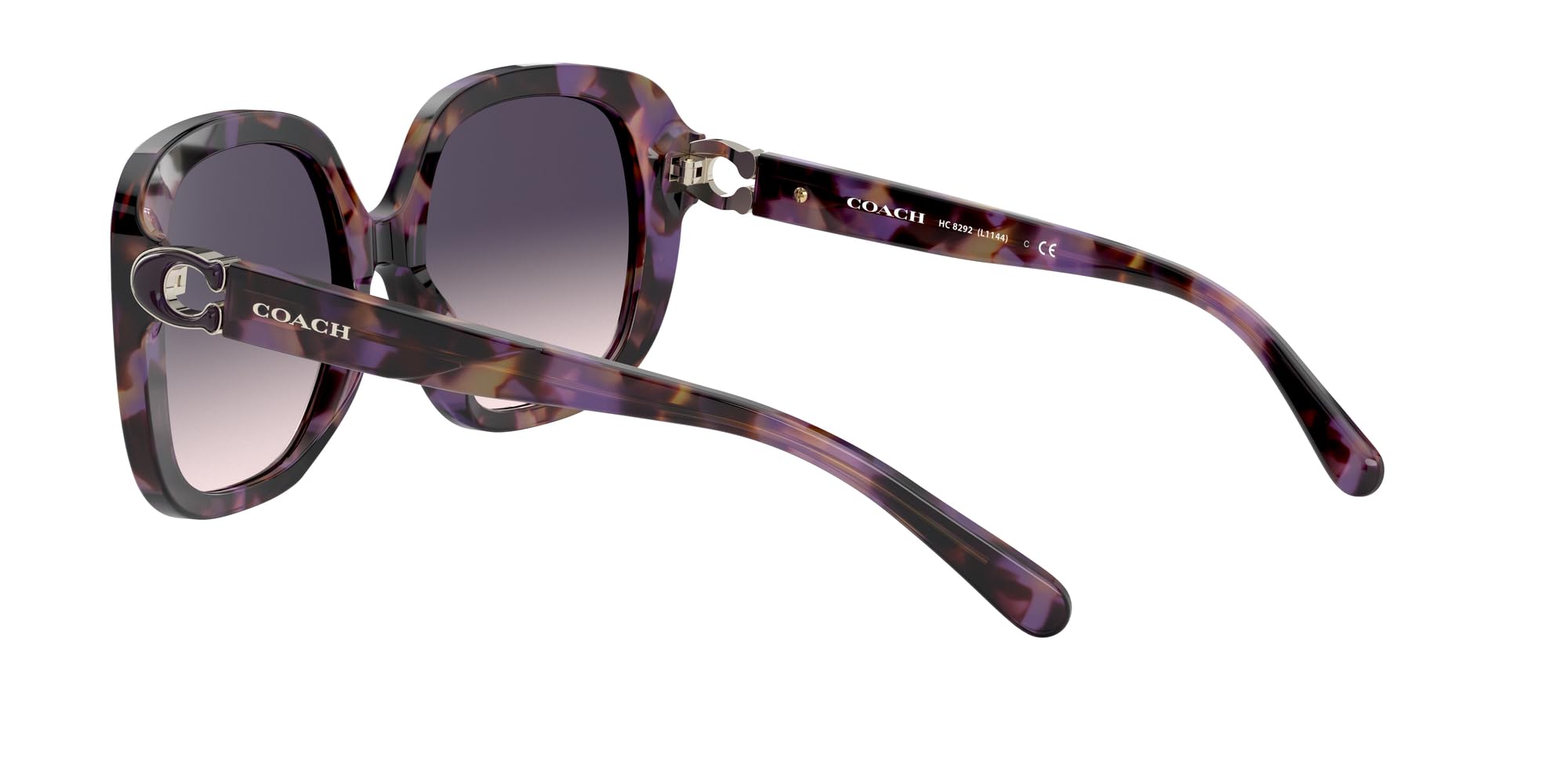 Coach HC8292 Sunglasses, Purple Tortoise/Purple Pink Gradient, 56 mm