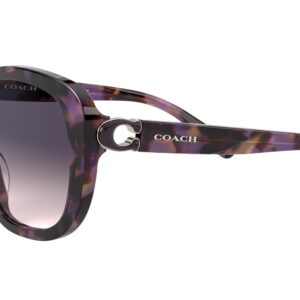 Coach HC8292 Sunglasses, Purple Tortoise/Purple Pink Gradient, 56 mm