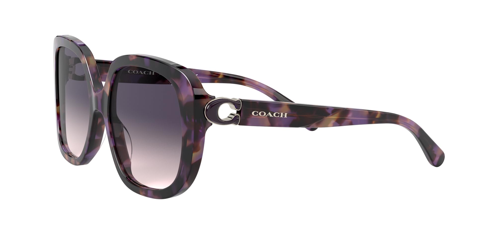 Coach HC8292 Sunglasses, Purple Tortoise/Purple Pink Gradient, 56 mm