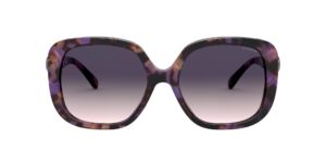 coach hc8292 sunglasses, purple tortoise/purple pink gradient, 56 mm