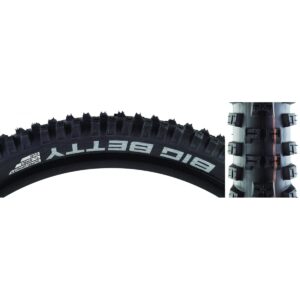 schwalbe - big betty downhill and enduro tubeless folding bike tire | 27.5 x 2.4 | evolution line, addix soft, super gravity | black