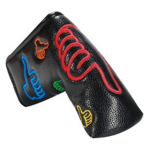 dbyan black thumb patterned design blade golf putter head cover with velcro closure