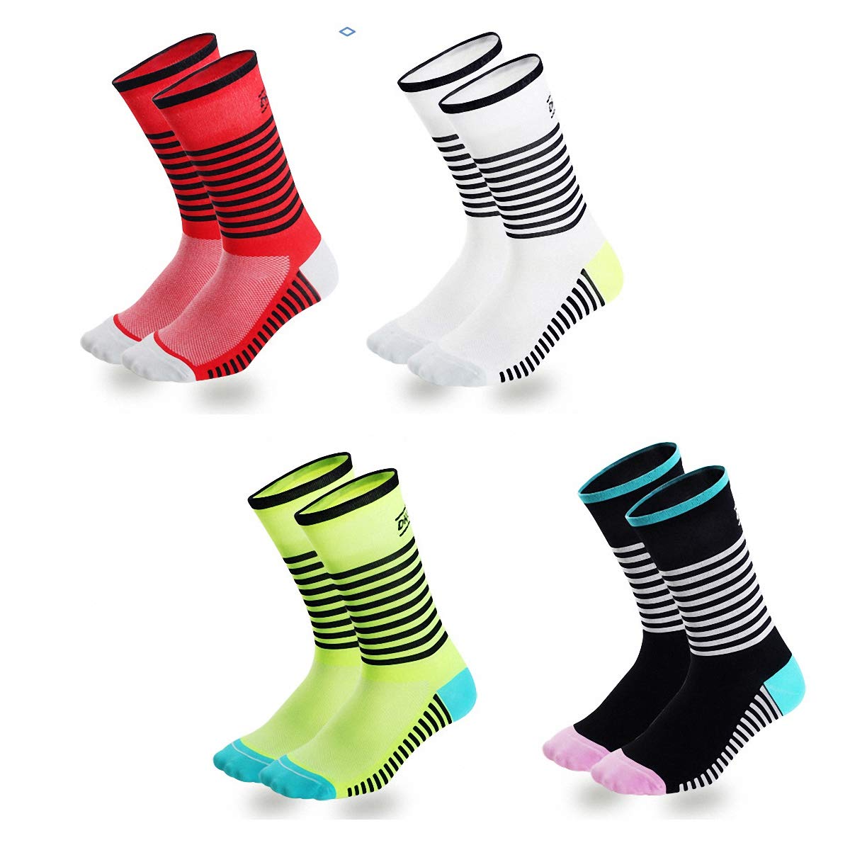 GuaziV Colorful Compression Cycling Socks for Men & Women - Perfect for Hiking, Running, Traveling, and Climbing L