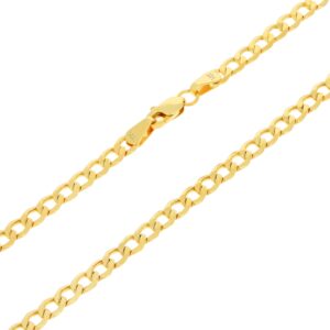 nuragold 14k yellow gold 3.5mm cuban curb link chain pendant necklace, mens womens jewelry 16" 18" 20" 22" 24" 26" 28" 30"