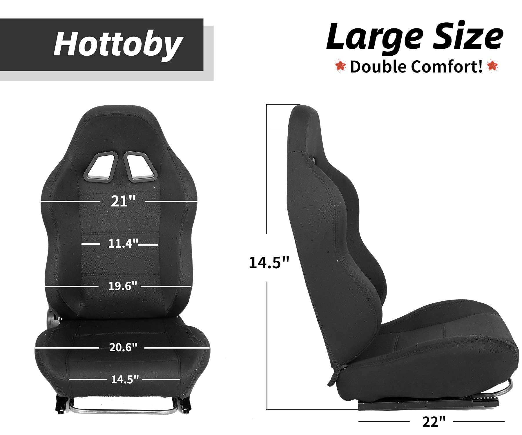 Hottoby Racing Seat with Adjustable Slide Adapt Racing Wheel Stand Fit for Logitech/Thrustmaster G25 G27 G29 G920 T80 T150 T300 T500 T300RS T500RS T-GT,No Racing Wheel,Shifter & Pedals