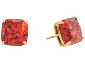 kate spade new york mini small square studs earrings red one size