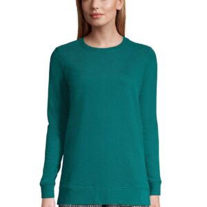 Lands' End Womens Long Sleeve Sweatshirt Tunic Jade Emerald Regular Medium