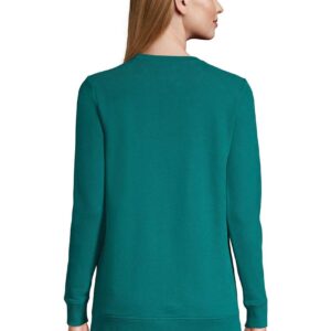 Lands' End Womens Long Sleeve Sweatshirt Tunic Jade Emerald Regular Medium