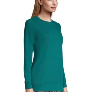 Lands' End Womens Long Sleeve Sweatshirt Tunic Jade Emerald Regular Medium