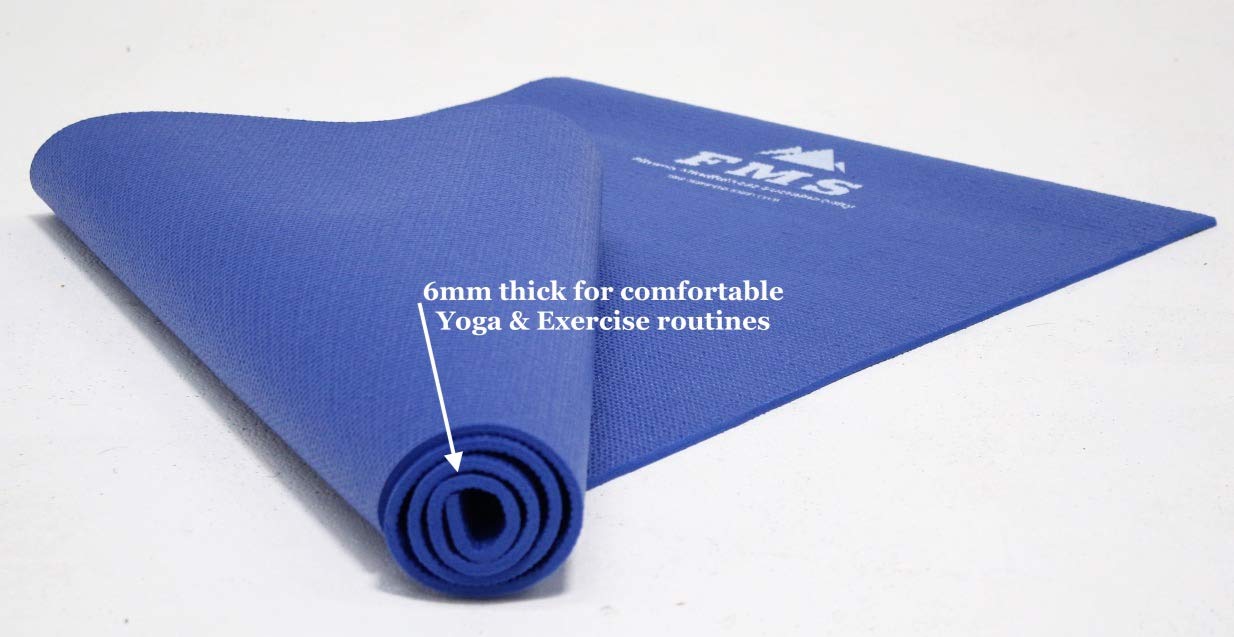 FIMISU™ Yoga & Exercise Mat • 6mm Thick • Slip Resistant (Blue)