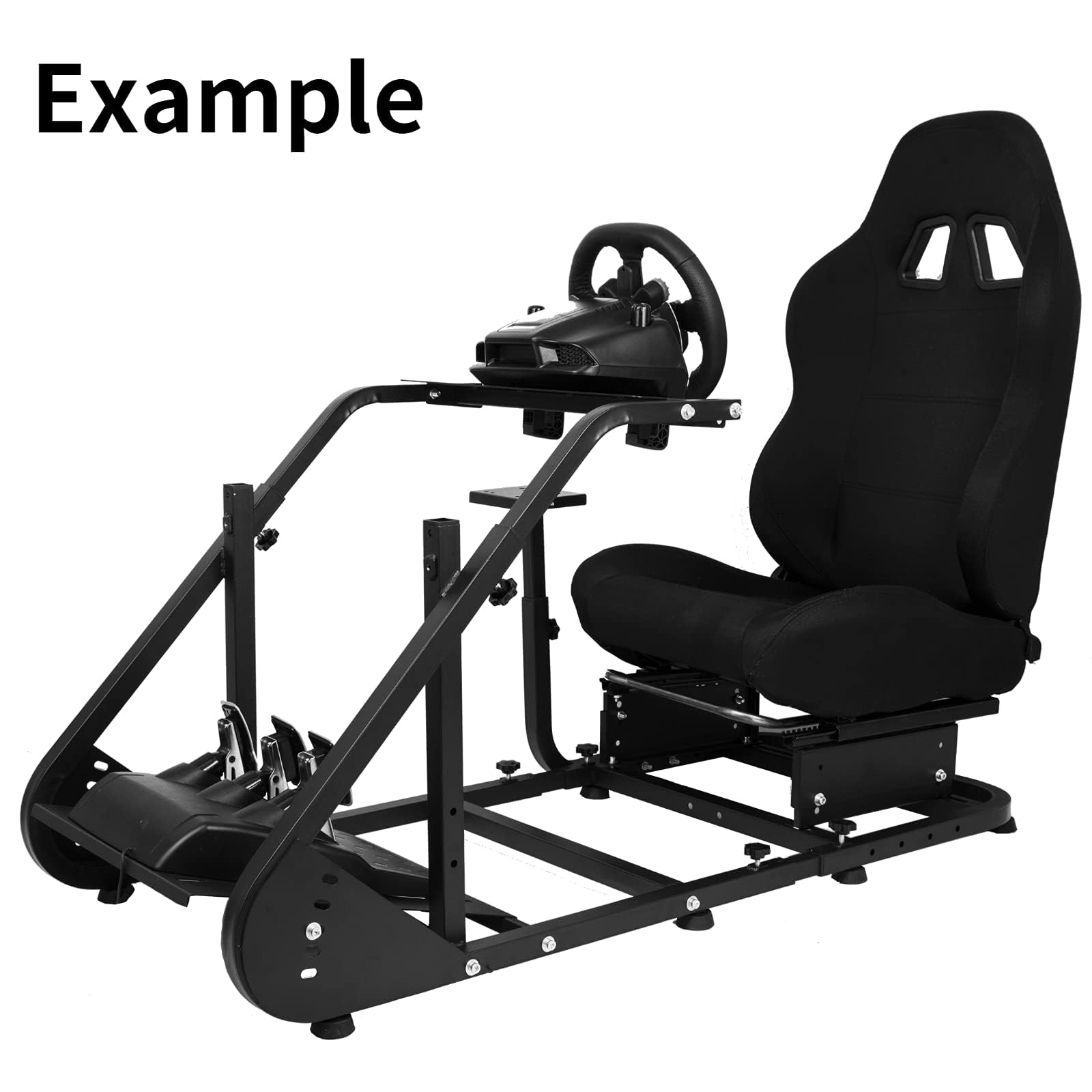 Hottoby Racing Seat with Adjustable Slide Adapt Racing Wheel Stand Fit for Logitech/Thrustmaster G25 G27 G29 G920 T80 T150 T300 T500 T300RS T500RS T-GT,No Racing Wheel,Shifter & Pedals