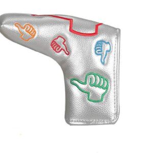 DBYA Golf Blade Putter Head Cover PU Leather Thumbs UP with Velcro Closure for Blade,Grey